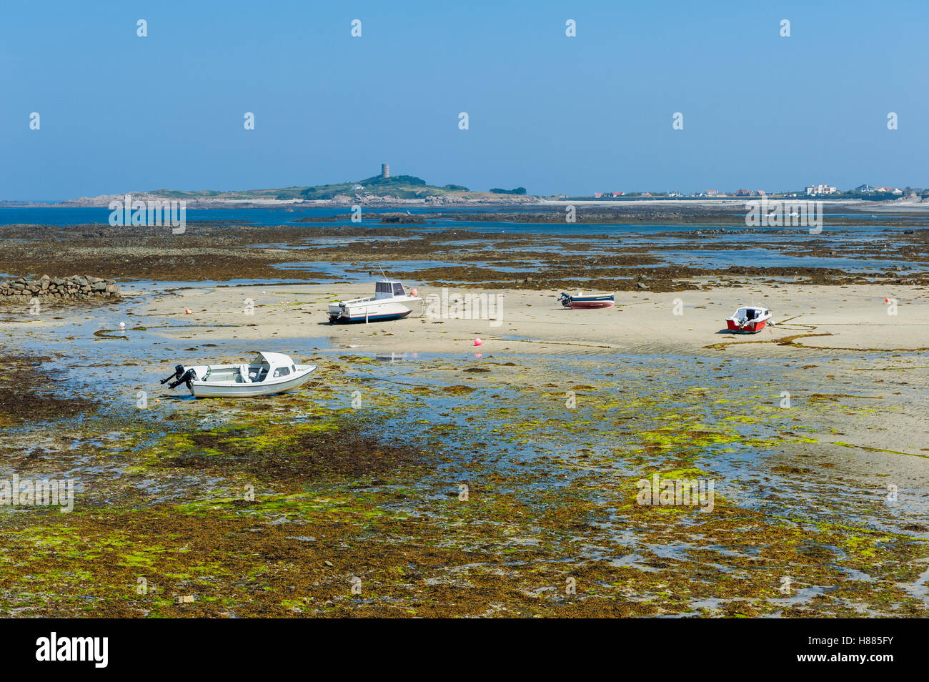 Coastline of Saint Peter Guernsey at Low Tide Stock Photo - Alamy