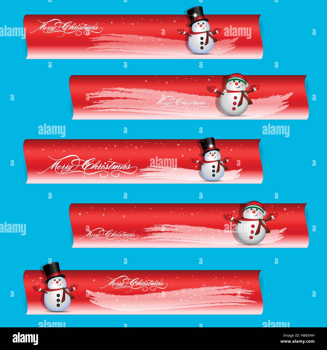 Merry Christmas banner with snowman Stock Vector Image & Art - Alamy