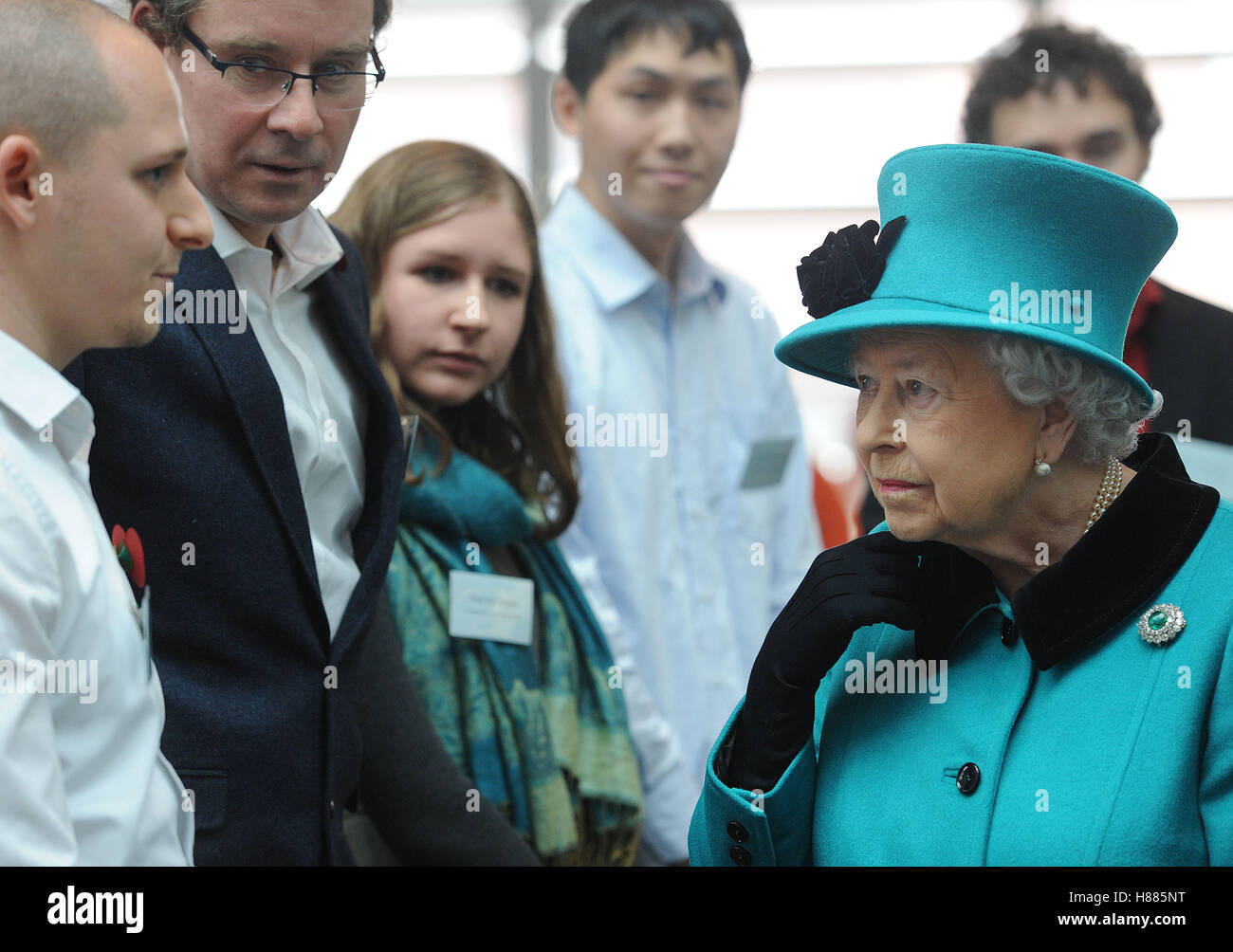 Queen Elizabeth II during a visit to officially open the Francis Crick ...