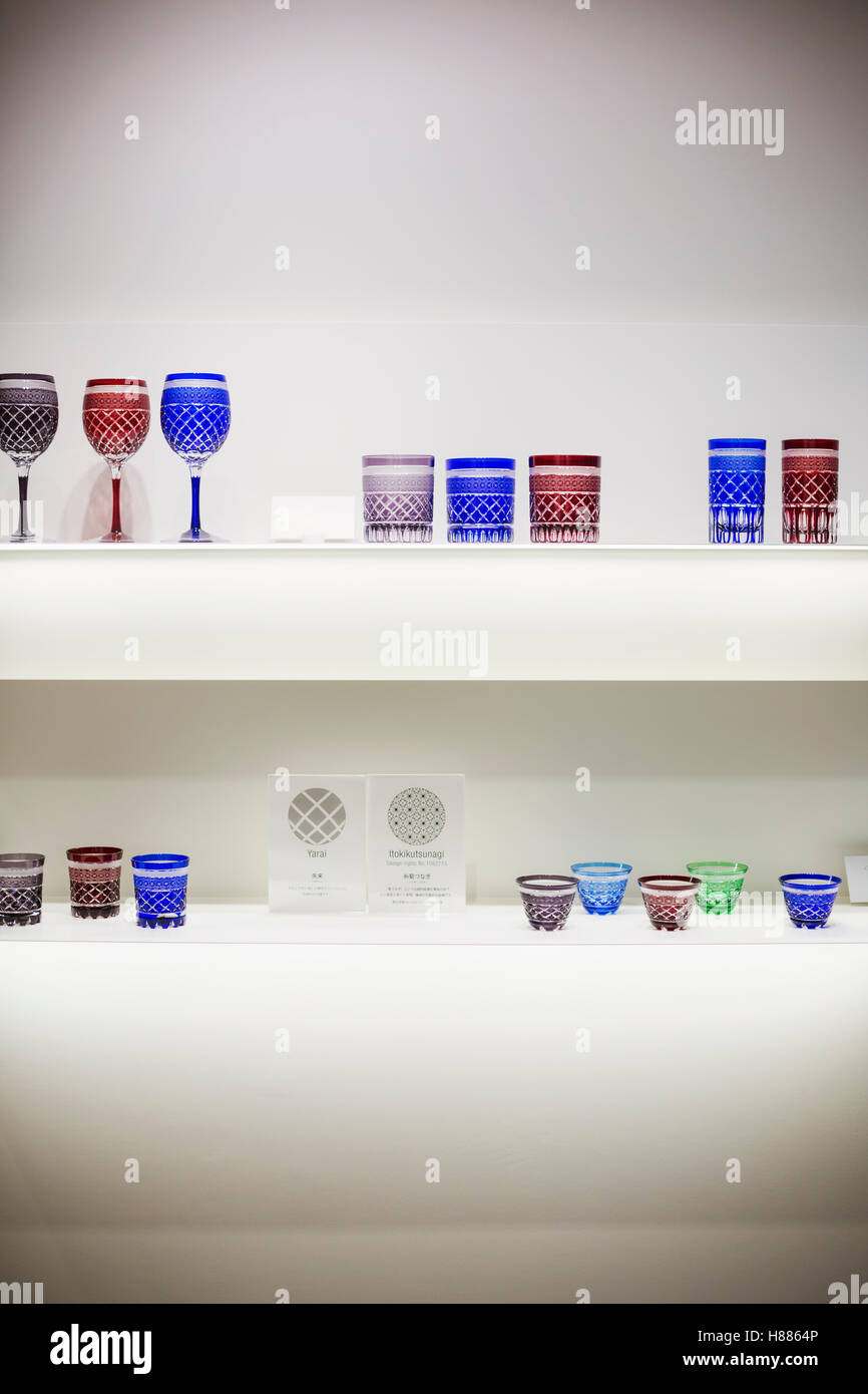 Shop selling Edo Kiriko cut glass in Tokyo, Japan Stock Photo - Alamy