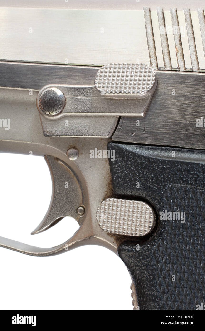 Lever that is used to field strip a semi automatic handgun Stock Photo ...
