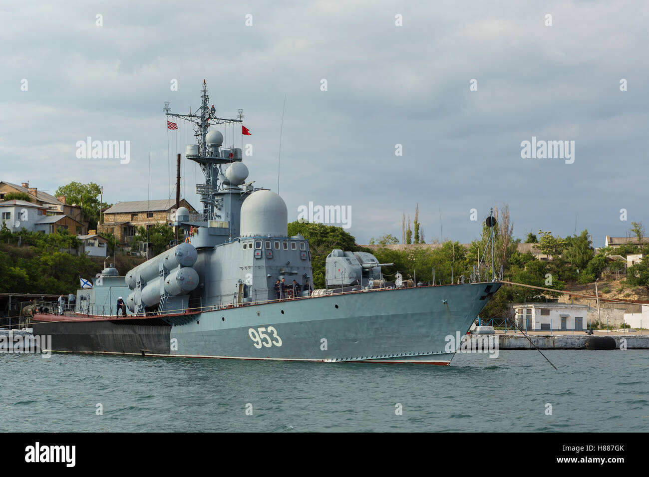 Large Rocket Launch P-239. Board number - 953. Sevastopol naval base of ...
