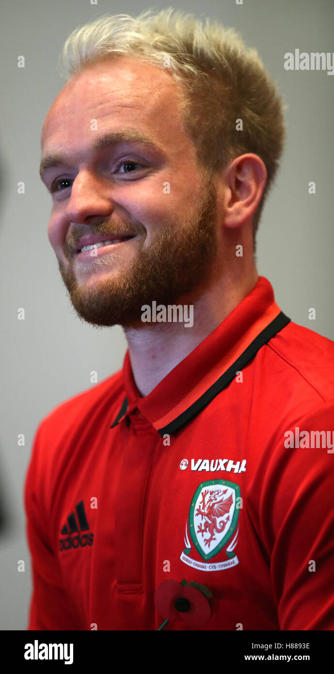 Wales' Jonathan Williams during a press conference at the Vale Resort ...