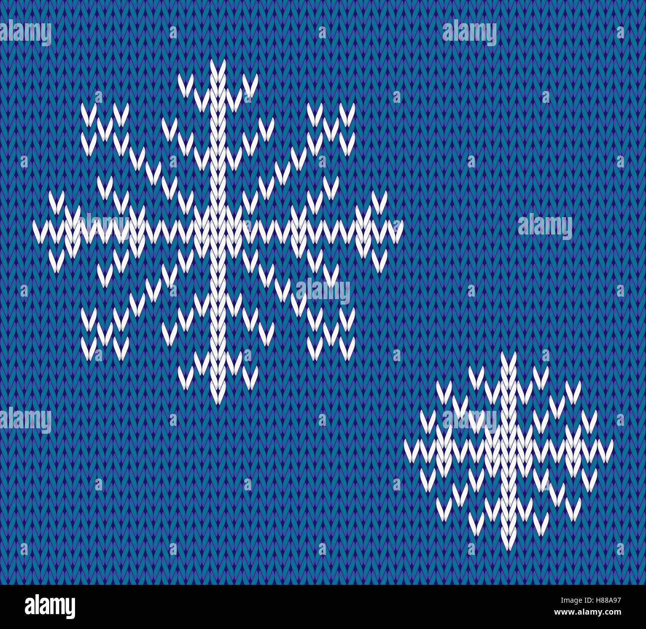 Knit seamless pattern with snowflakes. wool background. vector. Winter ...