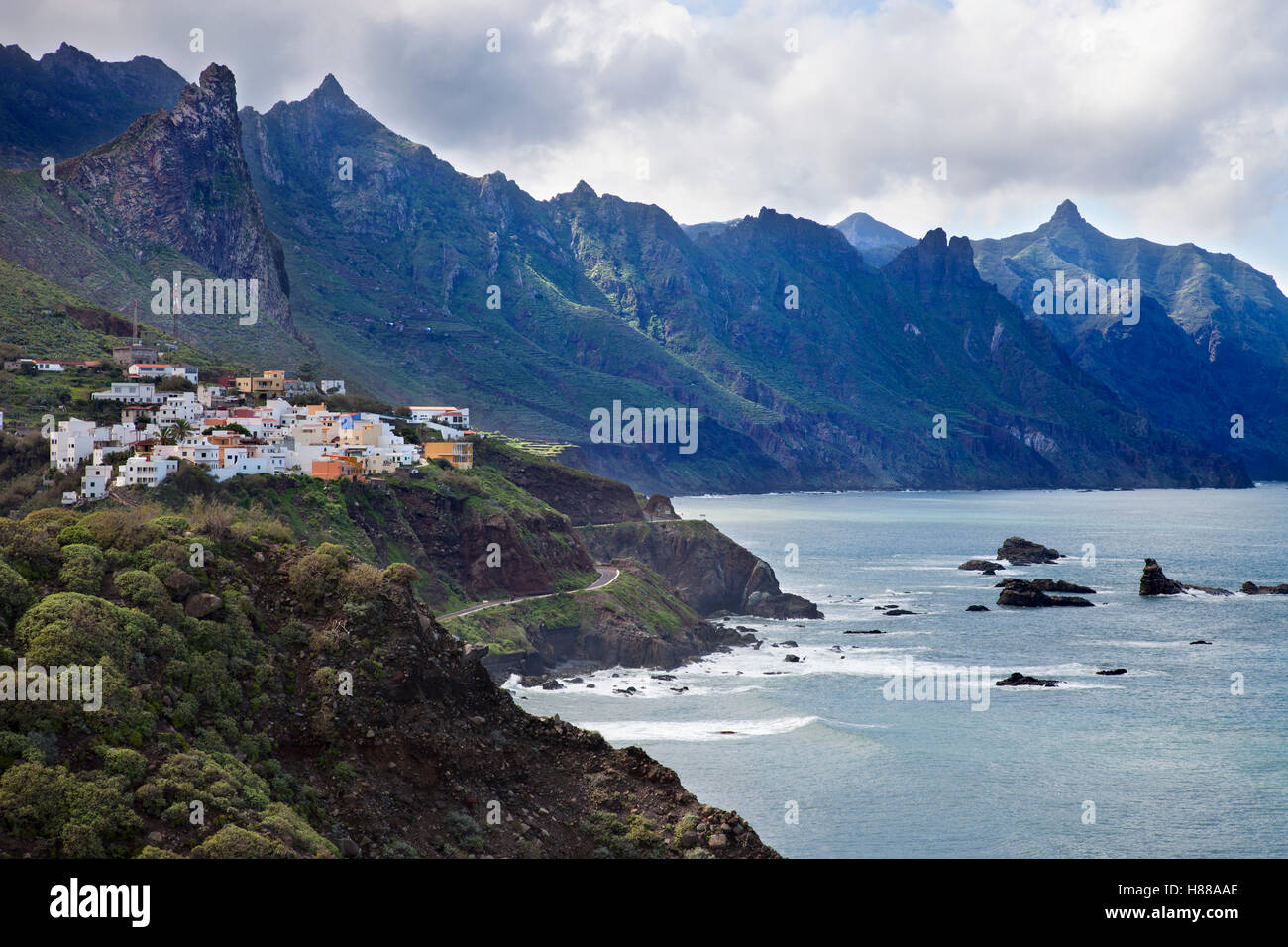 View with Taganana village, Anaga Mountains, Parque Rural Anaga ...