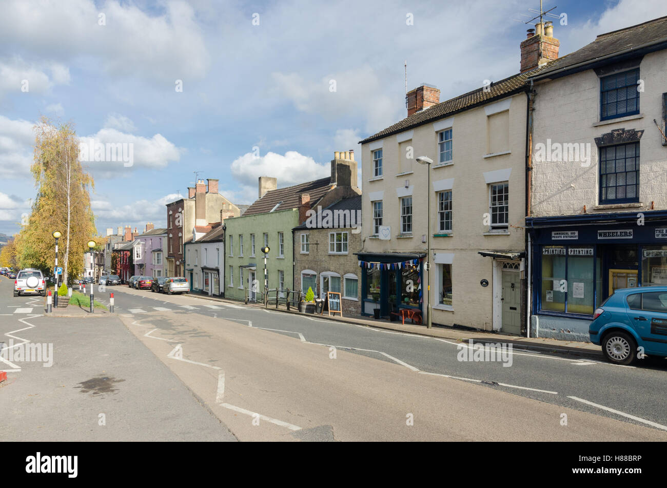 Old shops on the High Street in Newnham on Severn, Gloucestershire ...