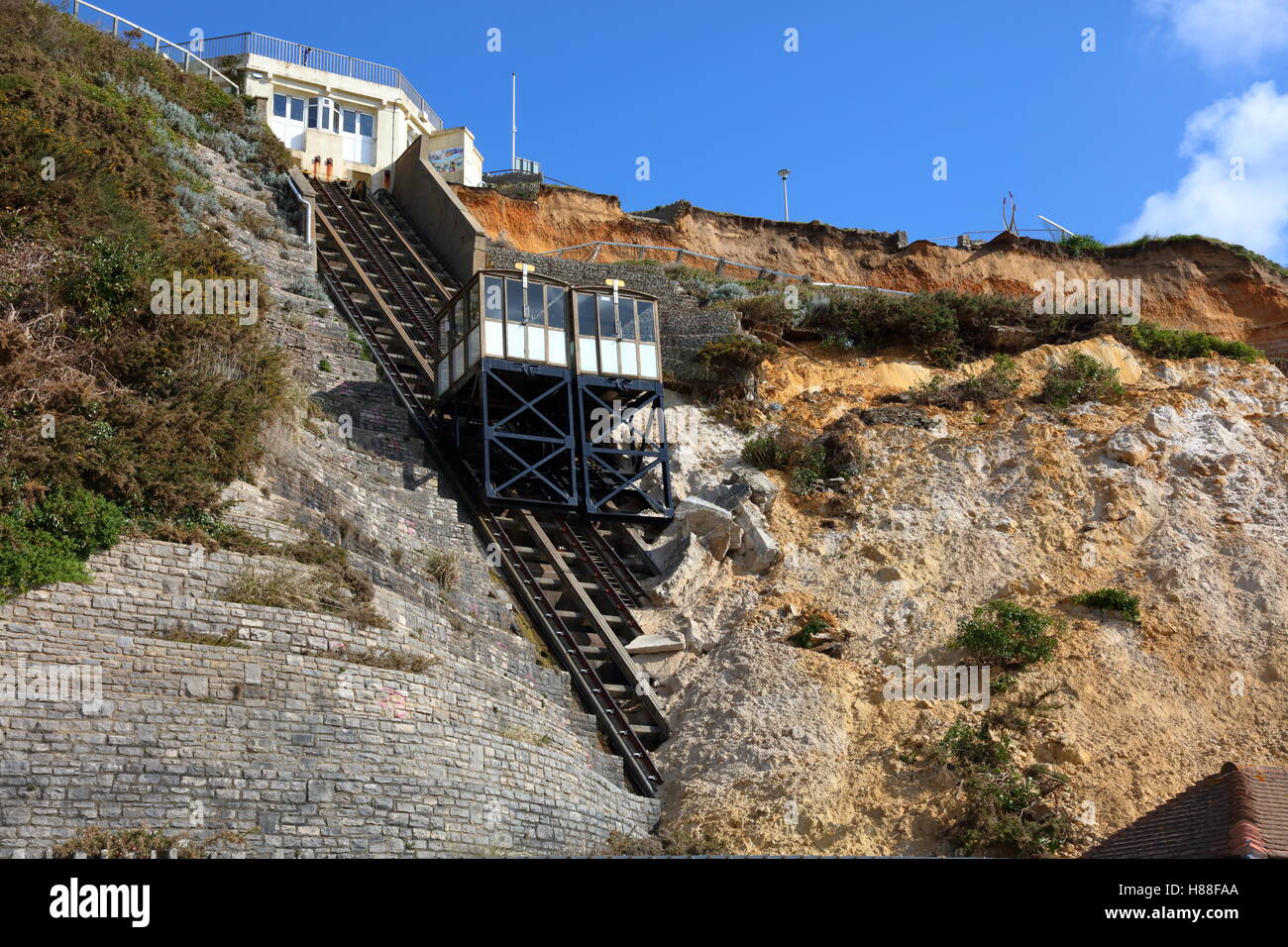 Dramatic landslide / cliff fall Bournemouth seafront April 2016 leaves ...