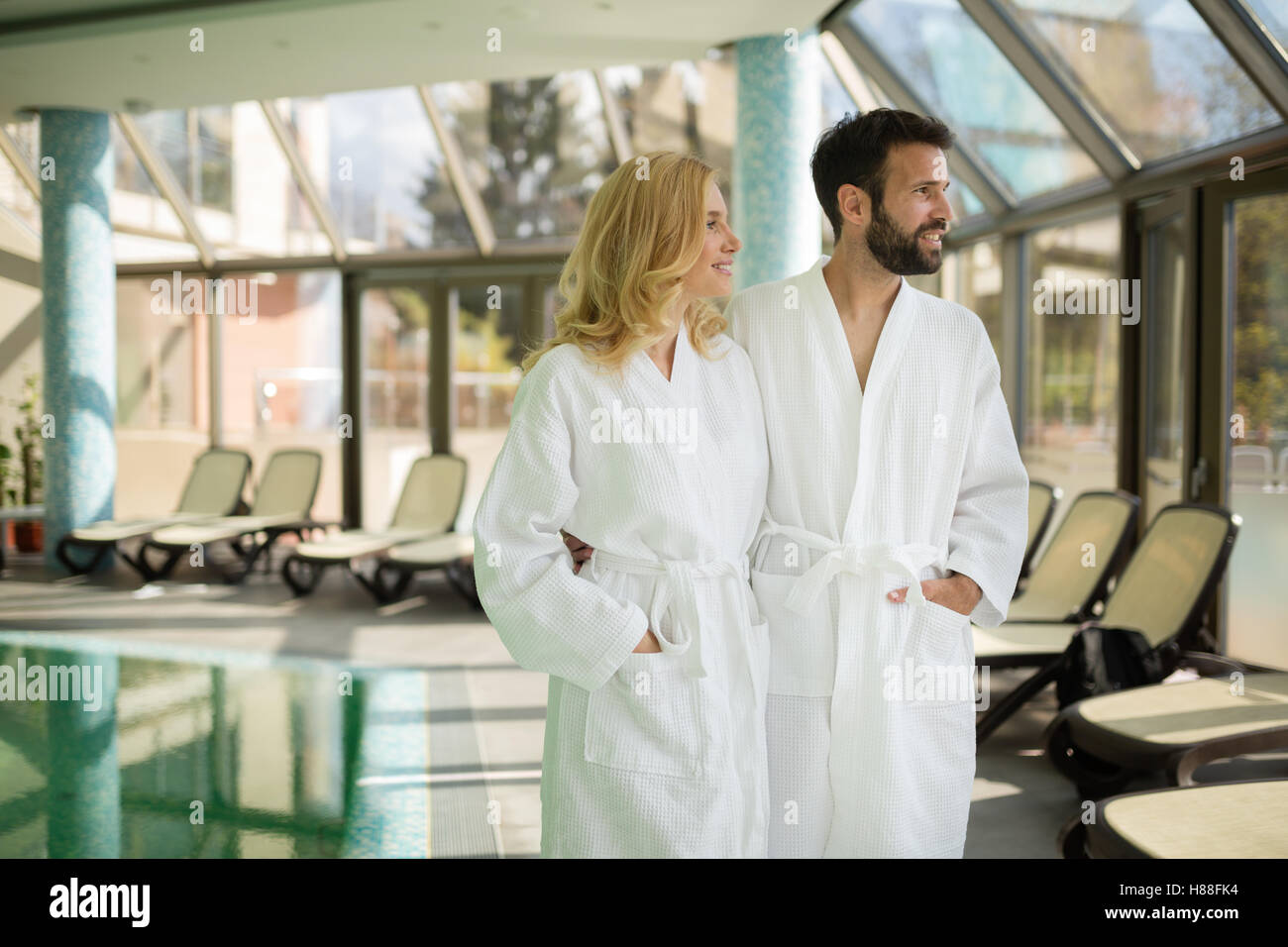 Beautiful couple enjoying spa wellness treatments Stock Photo - Alamy
