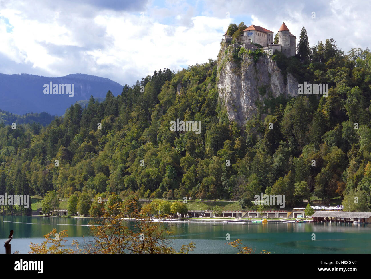 Bled, Slovenia. September 5th, 2016: Bled Castle built on top of a ...