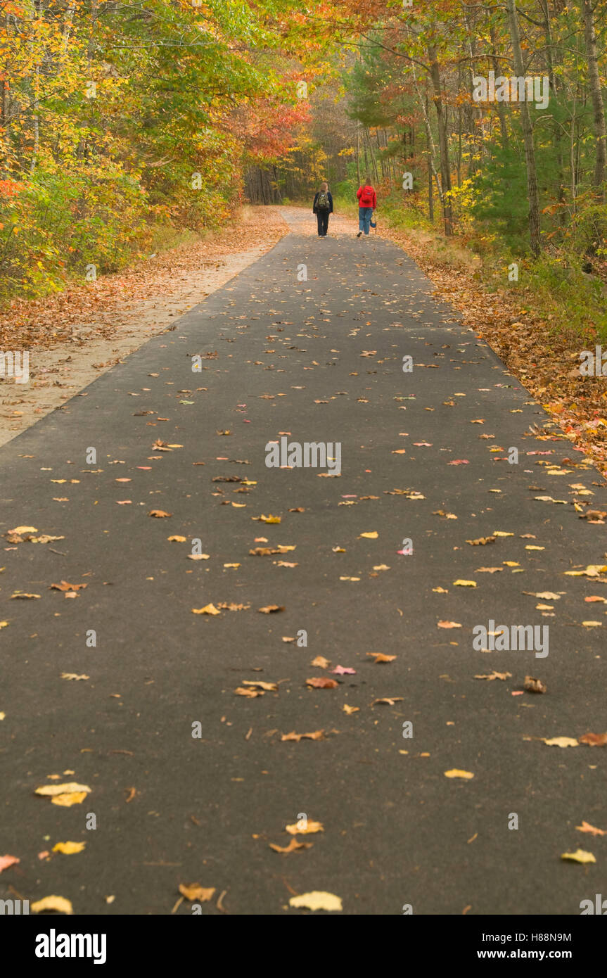 Hikers on rail trail, Windham Rail Trail, New Hampshire Stock Photo - Alamy