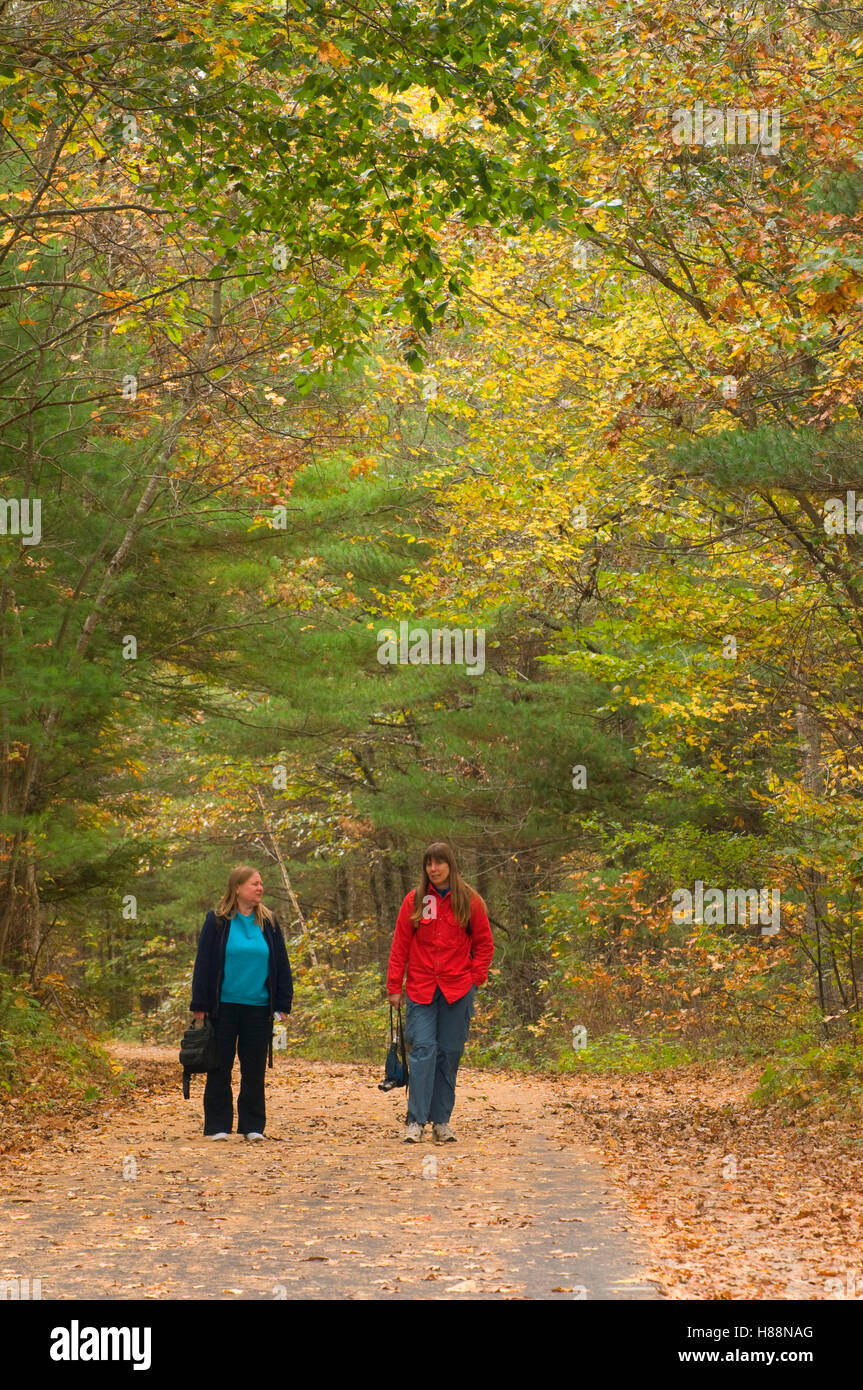 Hikers on rail trail, Windham Rail Trail, New Hampshire Stock Photo - Alamy