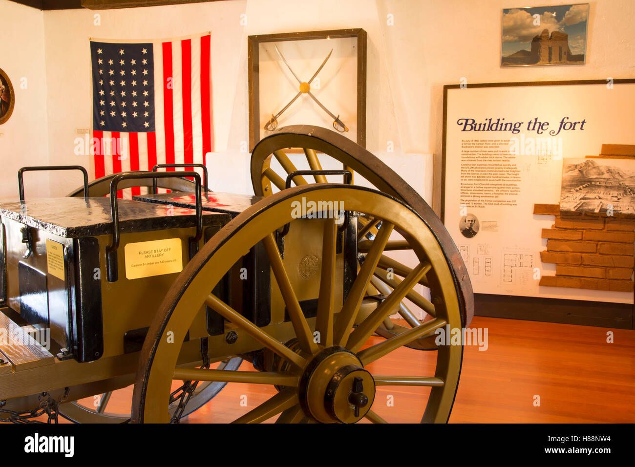 Visitor Center displays, Fort Churchill State Park, Nevada Stock Photo ...