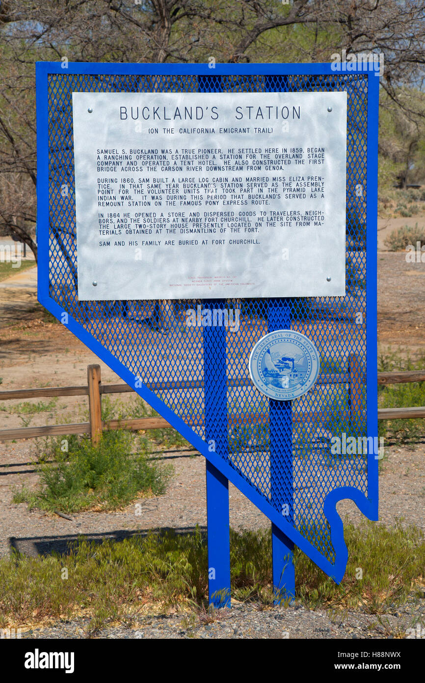 Buckland Station historical marker, Fort Churchill State Park, Nevada ...