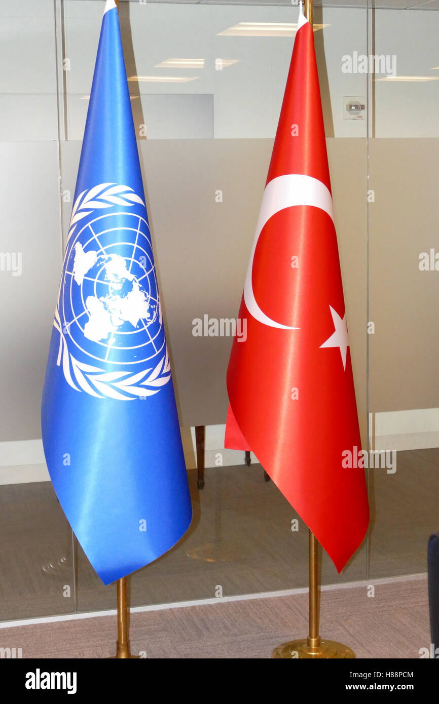 Turkish and UN ceremonial flag Stock Photo - Alamy