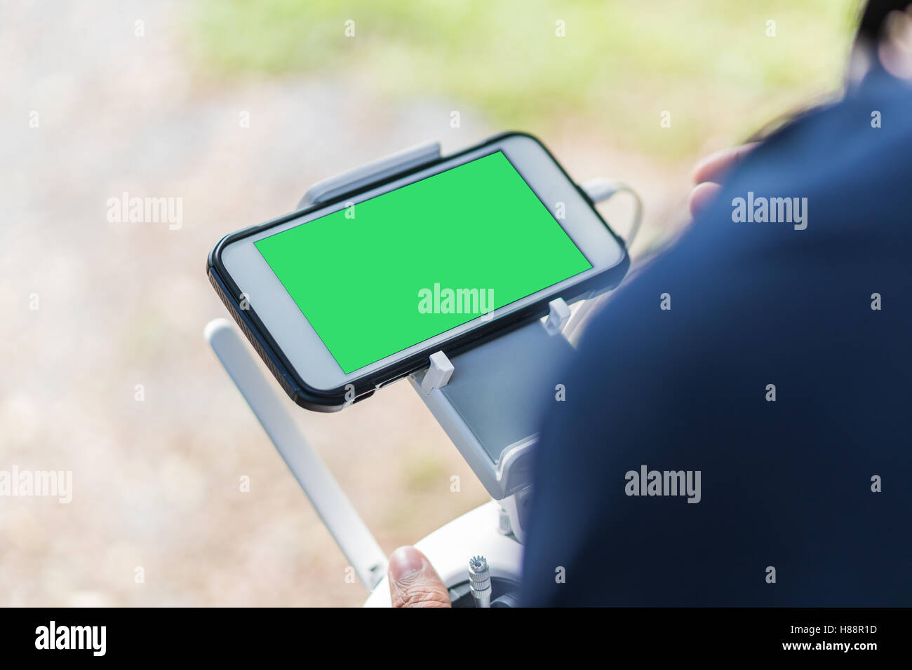 The remote control drone.key green choroma Stock Photo - Alamy