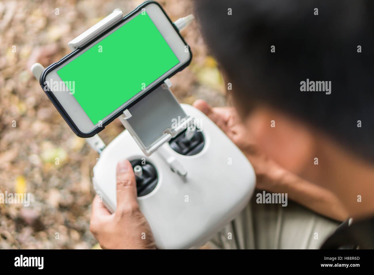 The remote control drone.key green choroma Stock Photo - Alamy