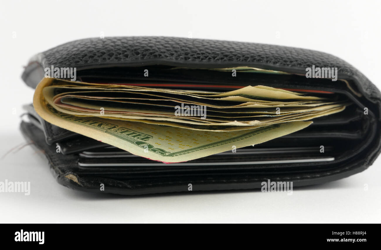 Old Wallet isolated white background Stock Photo - Alamy