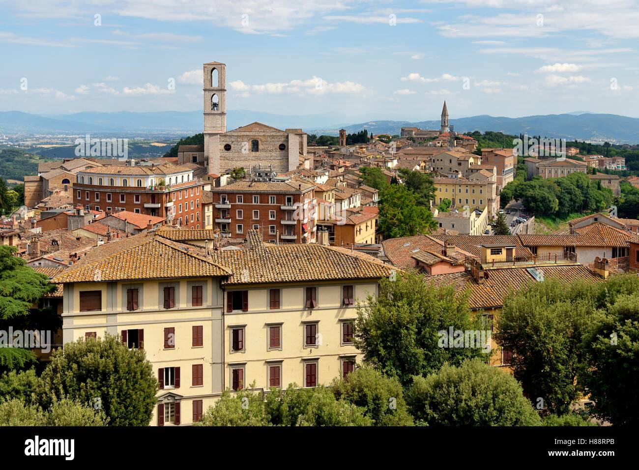 Cityscape with Church of San Domenico, rear Church of San Pietro ...