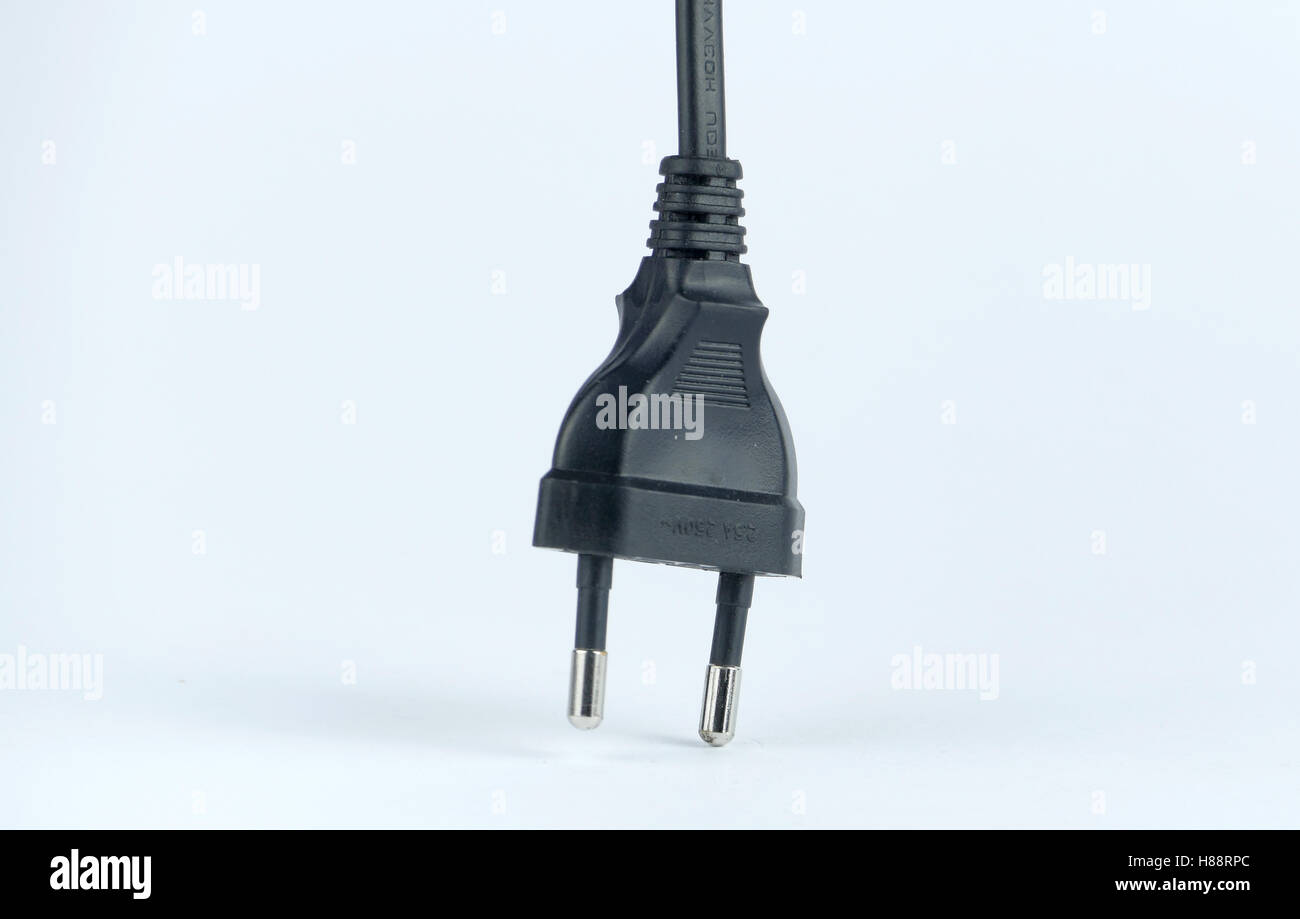 Electricity plug,ac wire isolated on white background Stock Photo - Alamy