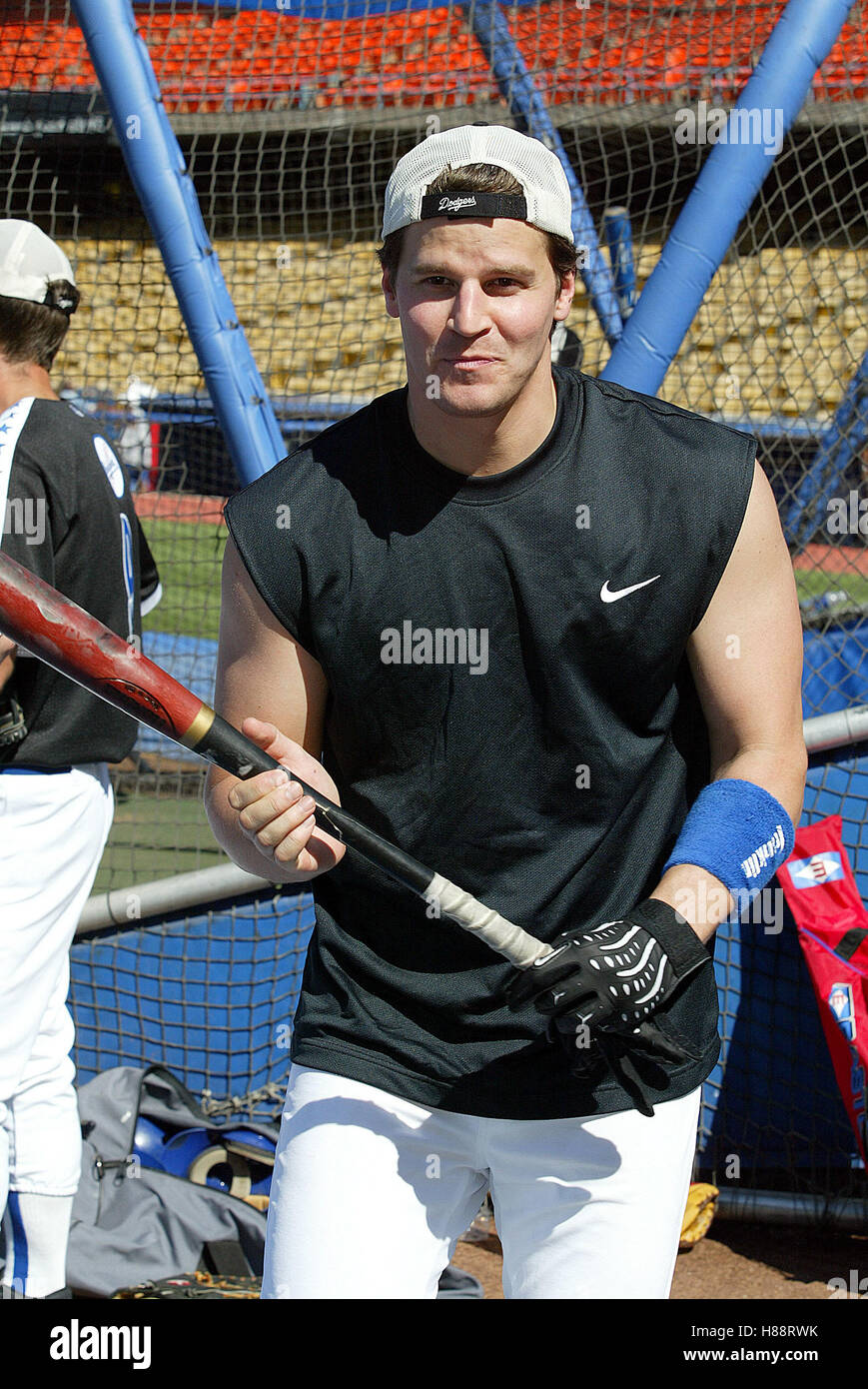 DAVID BOREANAZ 45TH HOLLYWOOD STARS BASEBALL DODGER STADIUM LOS ANGELES ...