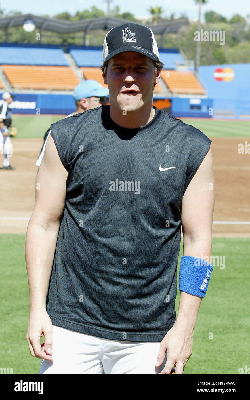 DAVID BOREANAZ 45TH HOLLYWOOD STARS BASEBALL DODGER STADIUM LOS ANGELES ...