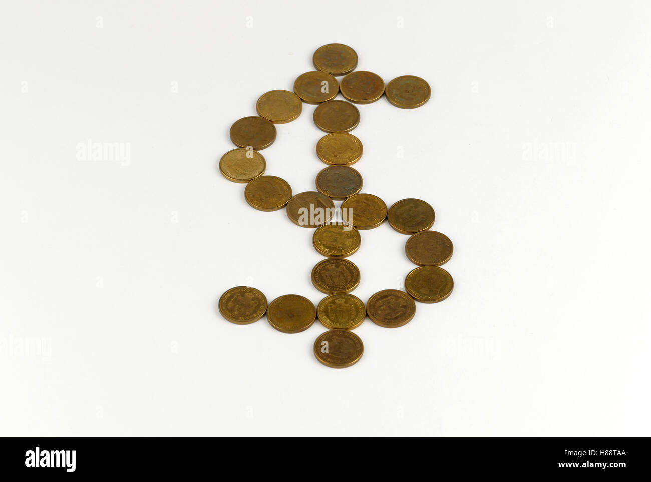 Dollar sign made of coins Stock Photo - Alamy