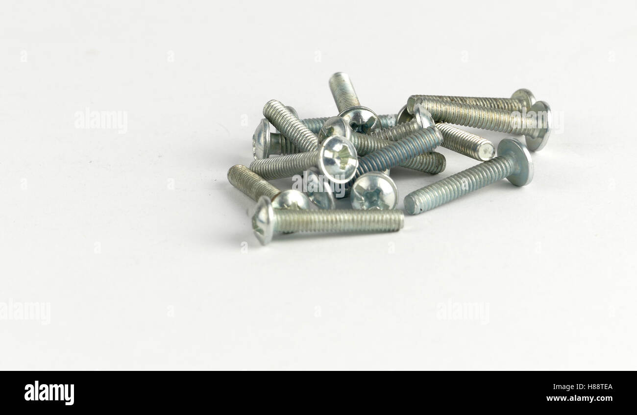 Screws, isolated on white background Stock Photo - Alamy