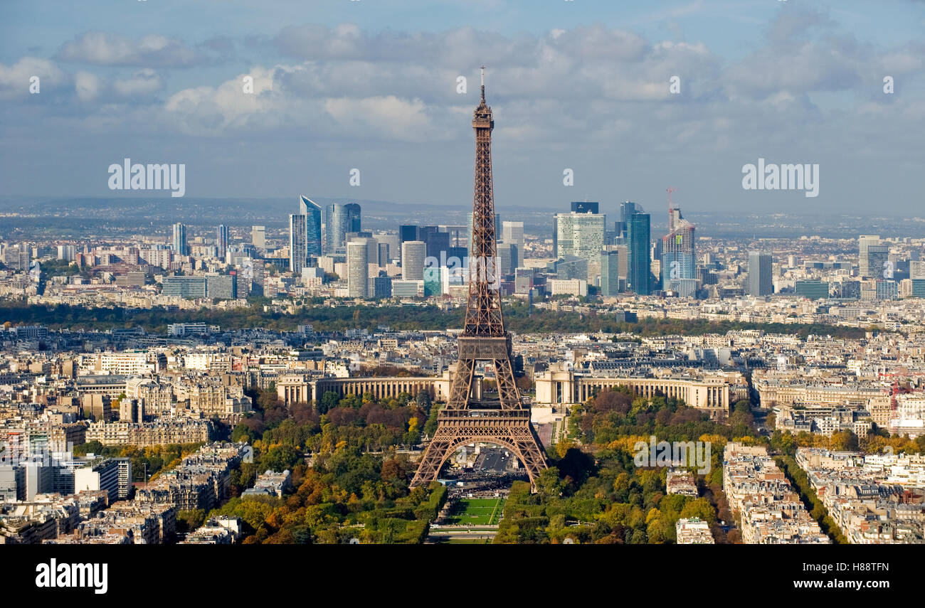 Cityscape of Paris with the Eiffel Tower, Paris, France, Europe Stock ...