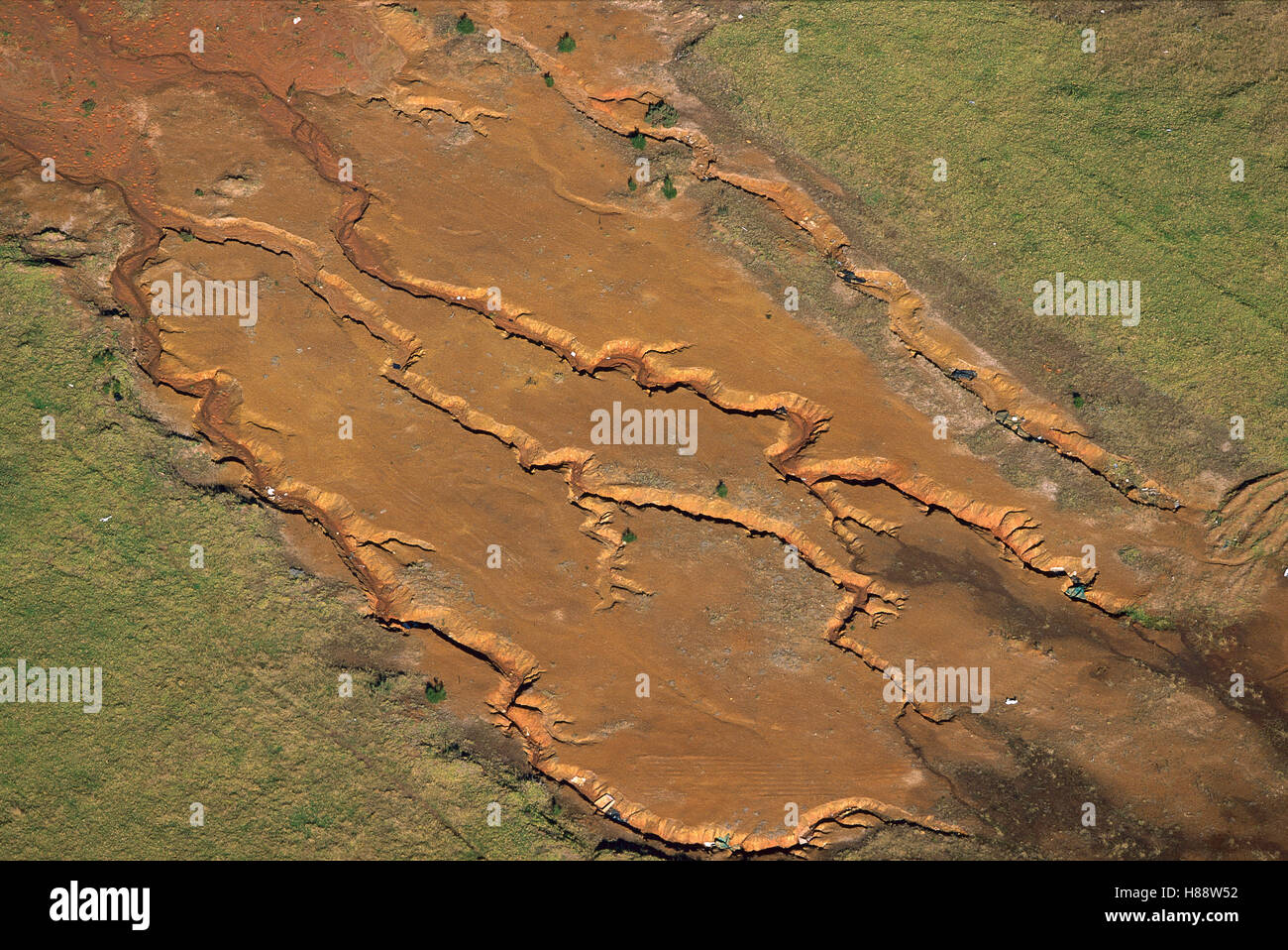 Aerial view of erosion patterns, South Africa Stock Photo - Alamy