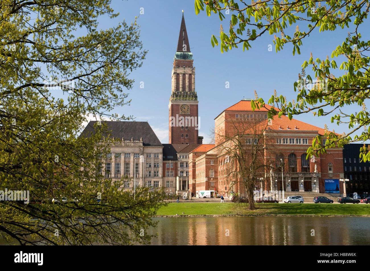 Town Hall, Opera House and Theatre in the state capital of Kiel ...