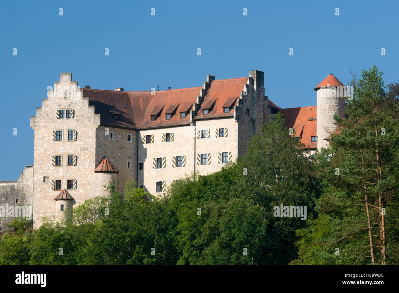 Rabenstein Castle above the town of Waischenfeld, Franconian ...