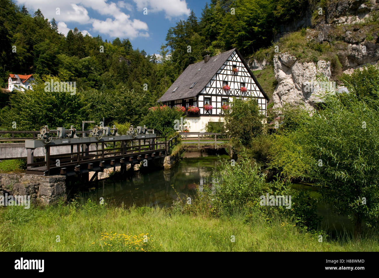 Water mill at Pottenstein, Naturpark Fraenkische Schweiz nature ...