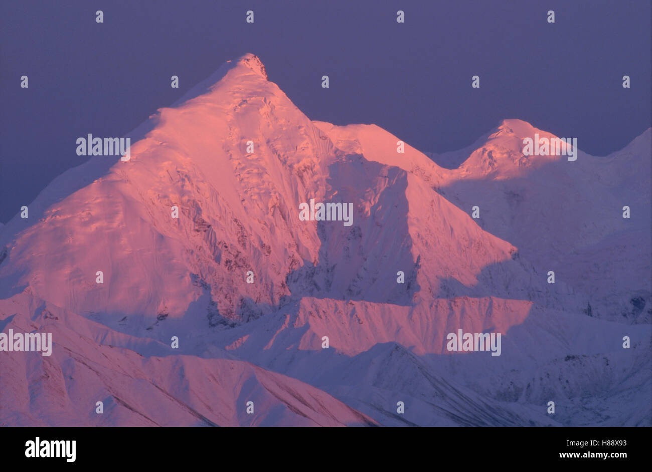 Alpenglow on Mt Brooks, Denali National Park and Preserve, Alaska Stock ...