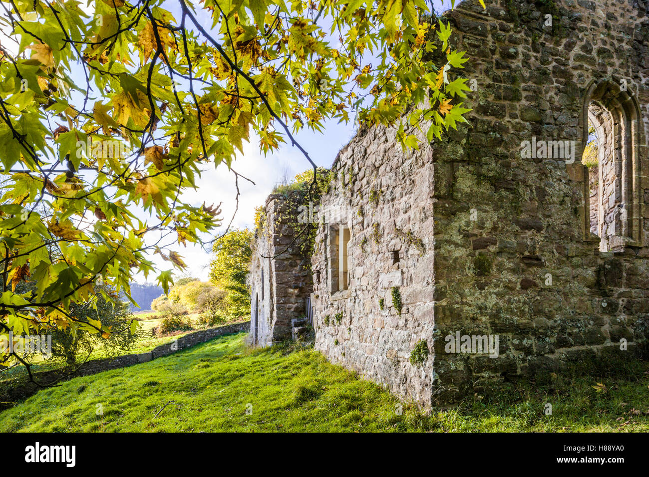 Autumn in the Wye Valley - The ruins of 12th century St James church ...