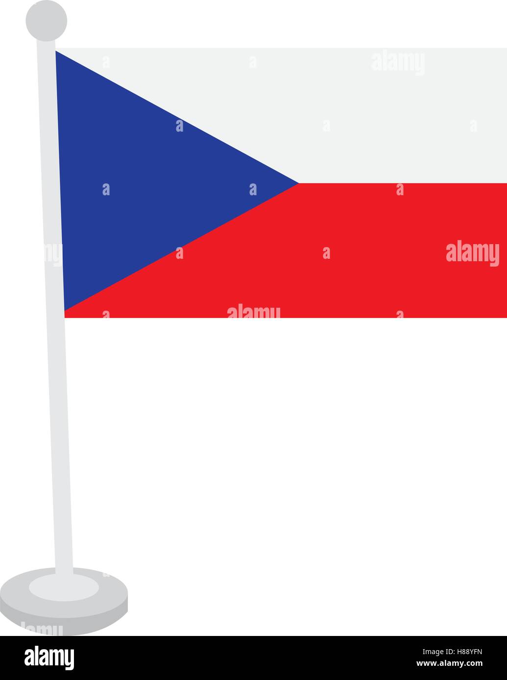 Isolated flag of Czech Republic on a white background, Vector ...