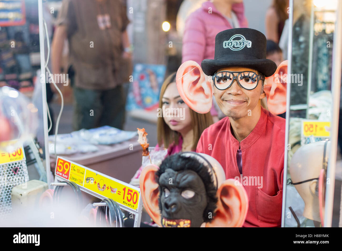 Sunday night market walking street in Chiang Mai, Thailand Stock Photo ...