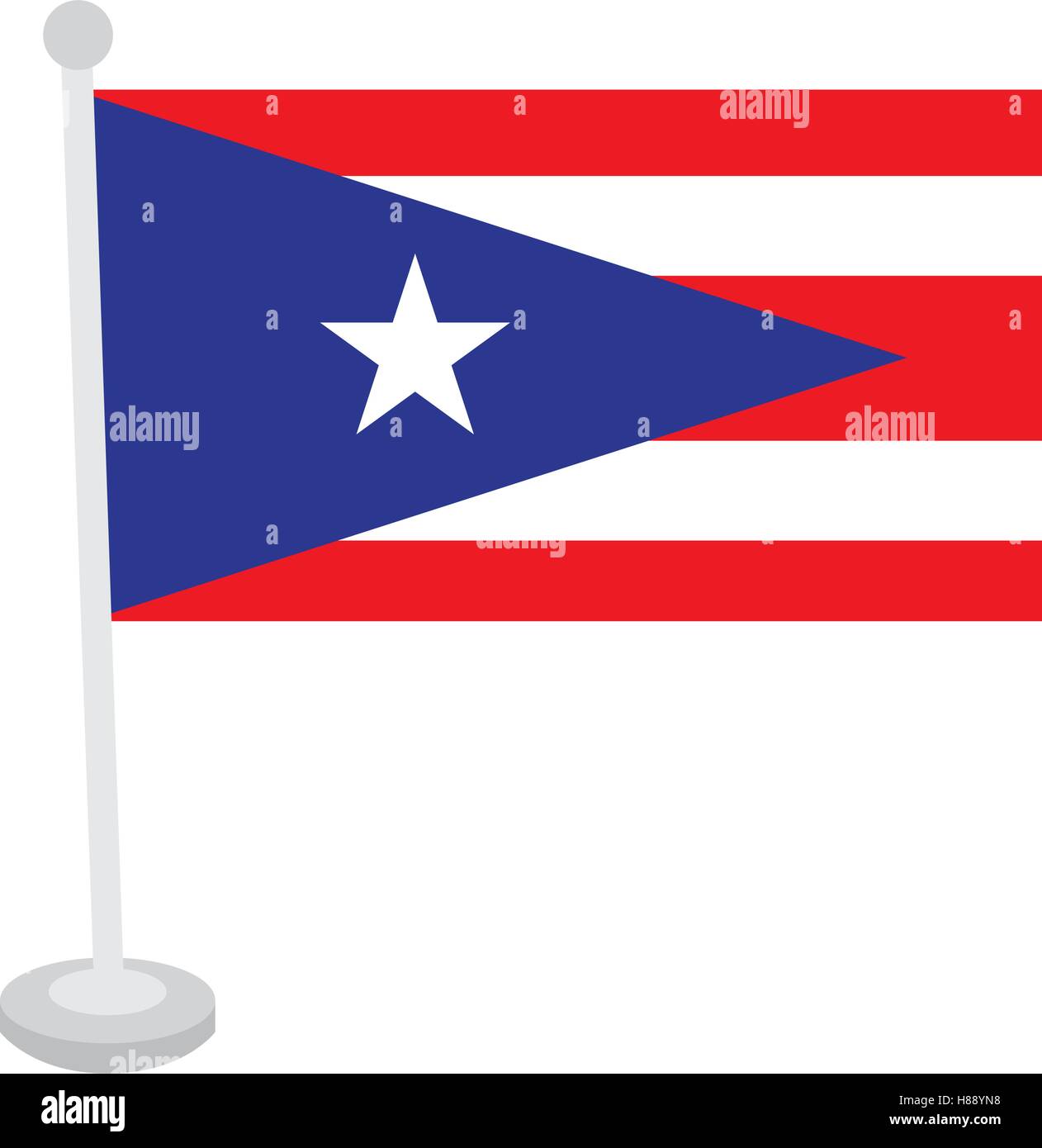 Isolated flag of Puerto Rico on a white background, Vector illustration ...