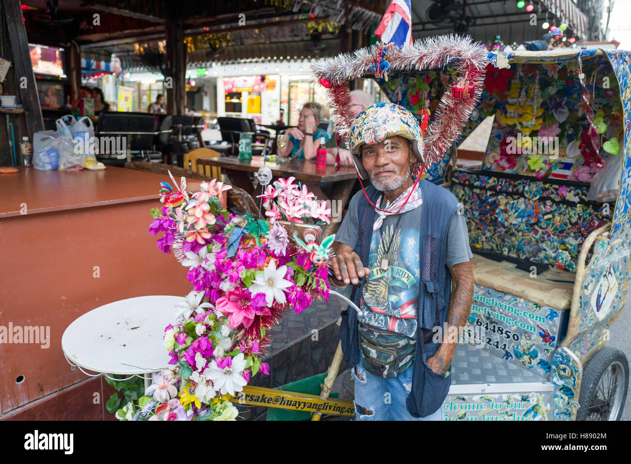 Thai rickshaw driver in Hua Hin Thailand Stock Photo - Alamy