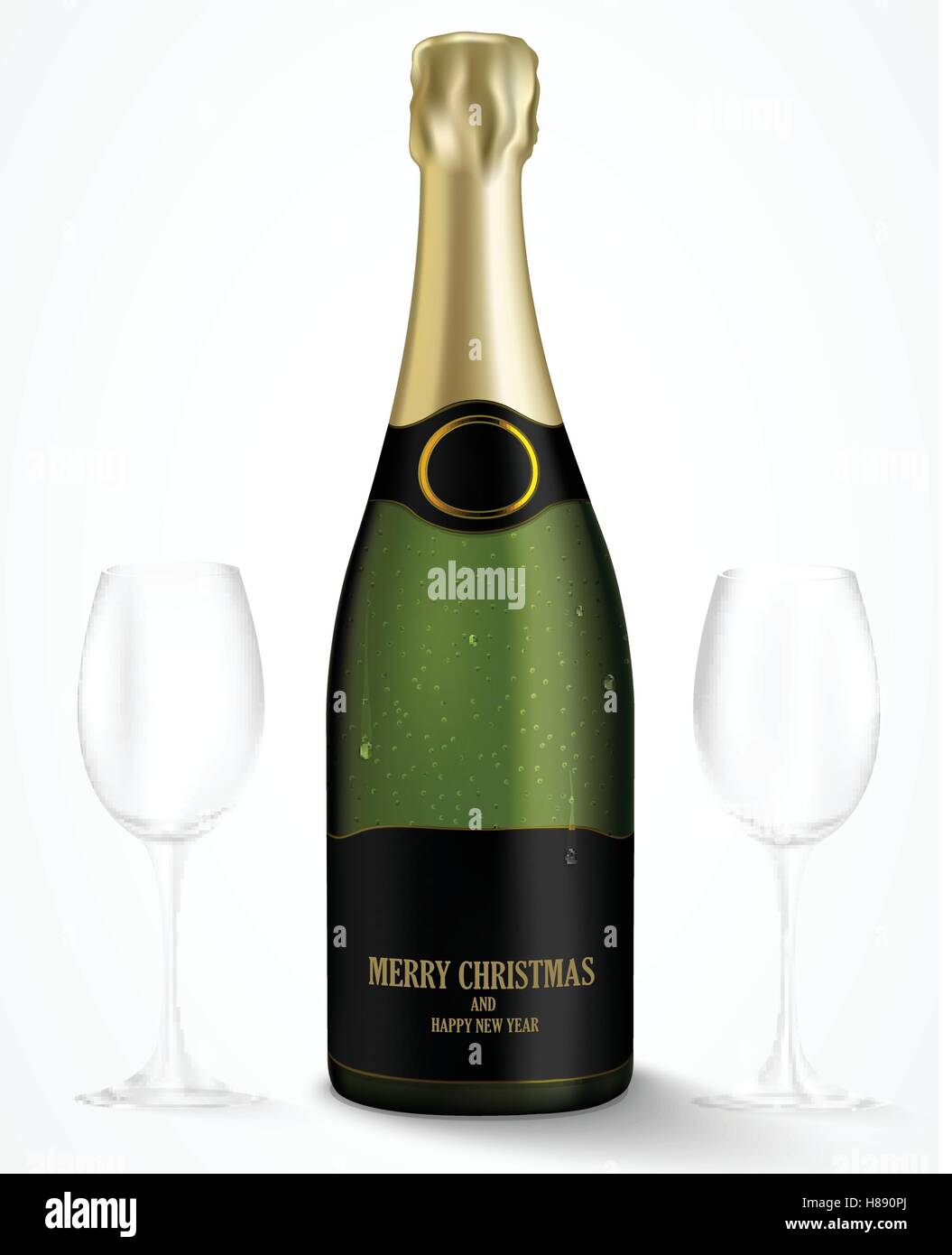 Christmas decoration champagne glasses Stock Vector Images - Alamy