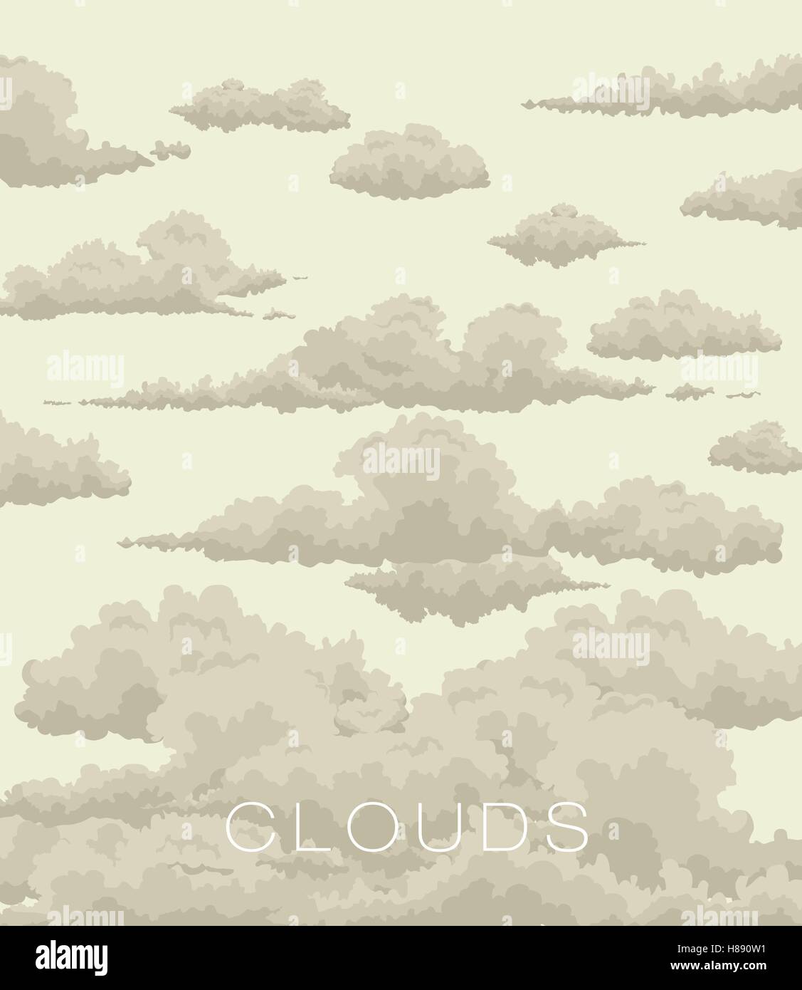 Cumulus cloud vintage color Stock Vector Images - Alamy