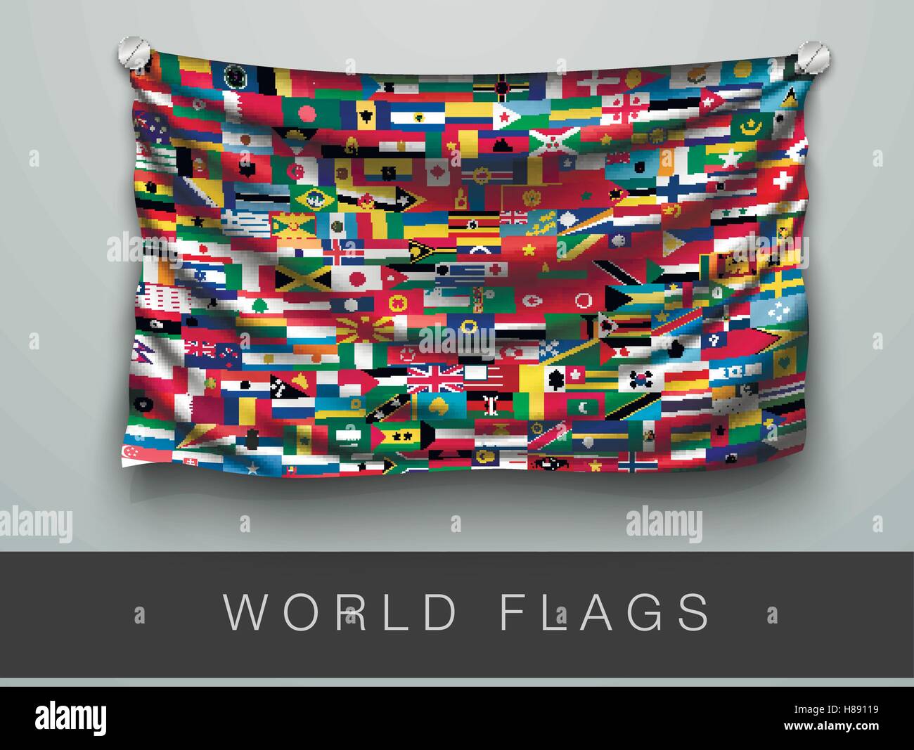 All flags of the world in one flag with shadow Stock Vector Image & Art ...