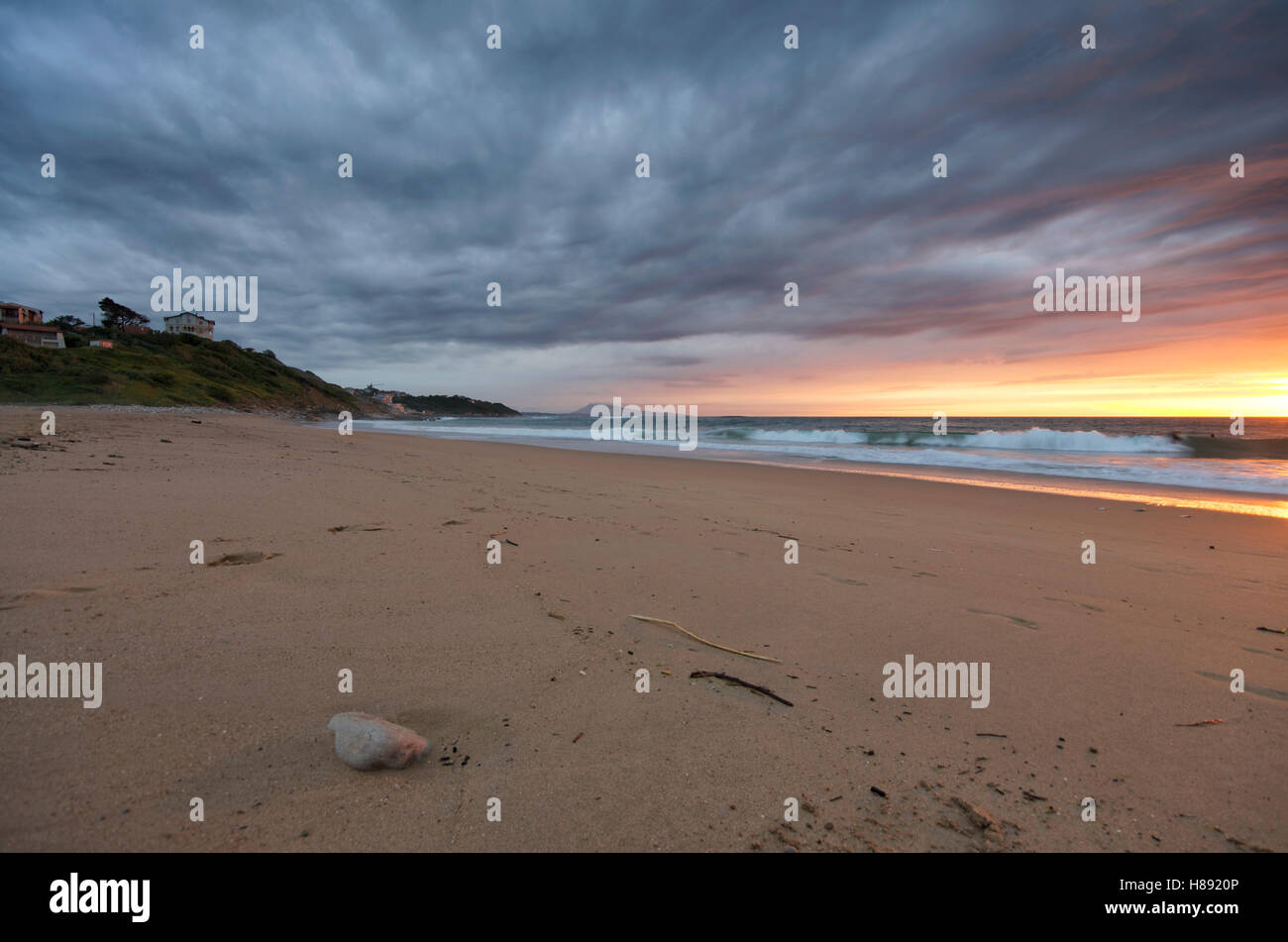 Bidart beach at sunset Stock Photo - Alamy