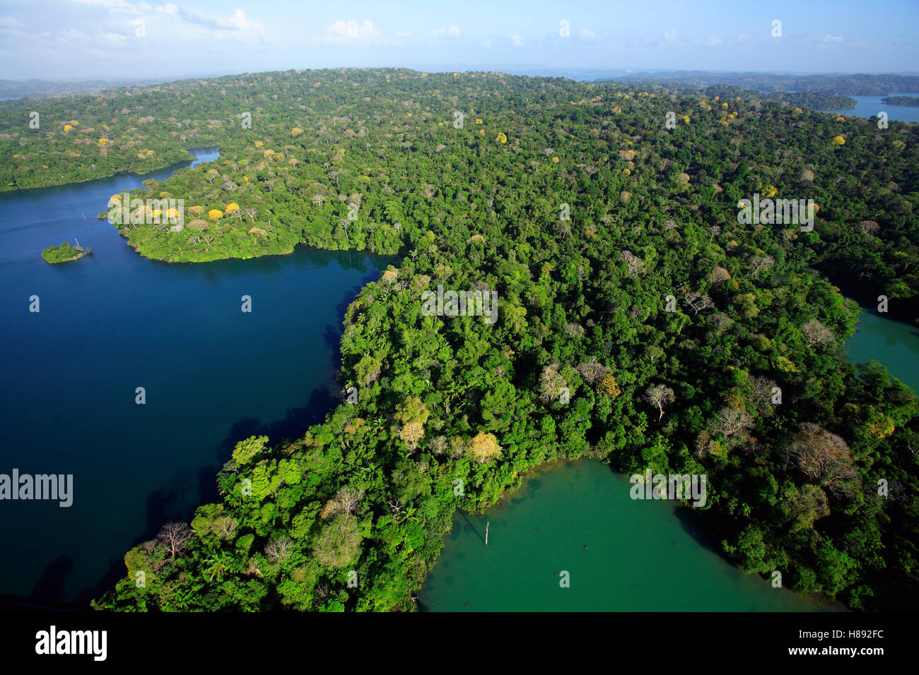 Aerial view of the Canal Zone, Barro Colorado Island, Research Station ...