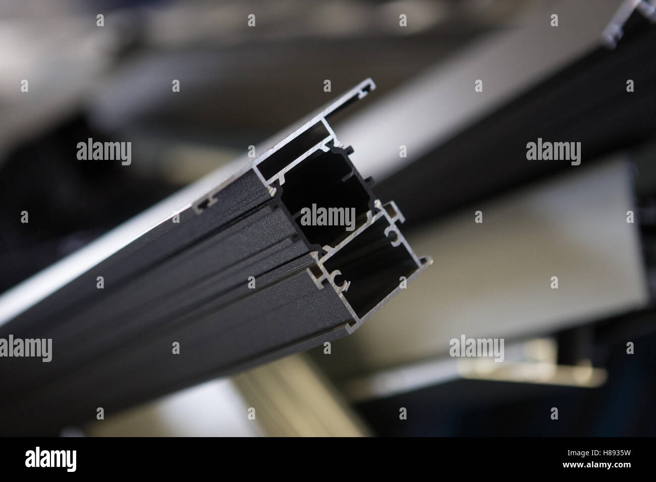 Many aluminum profiles./Aluminum profiles colors Stock Photo - Alamy