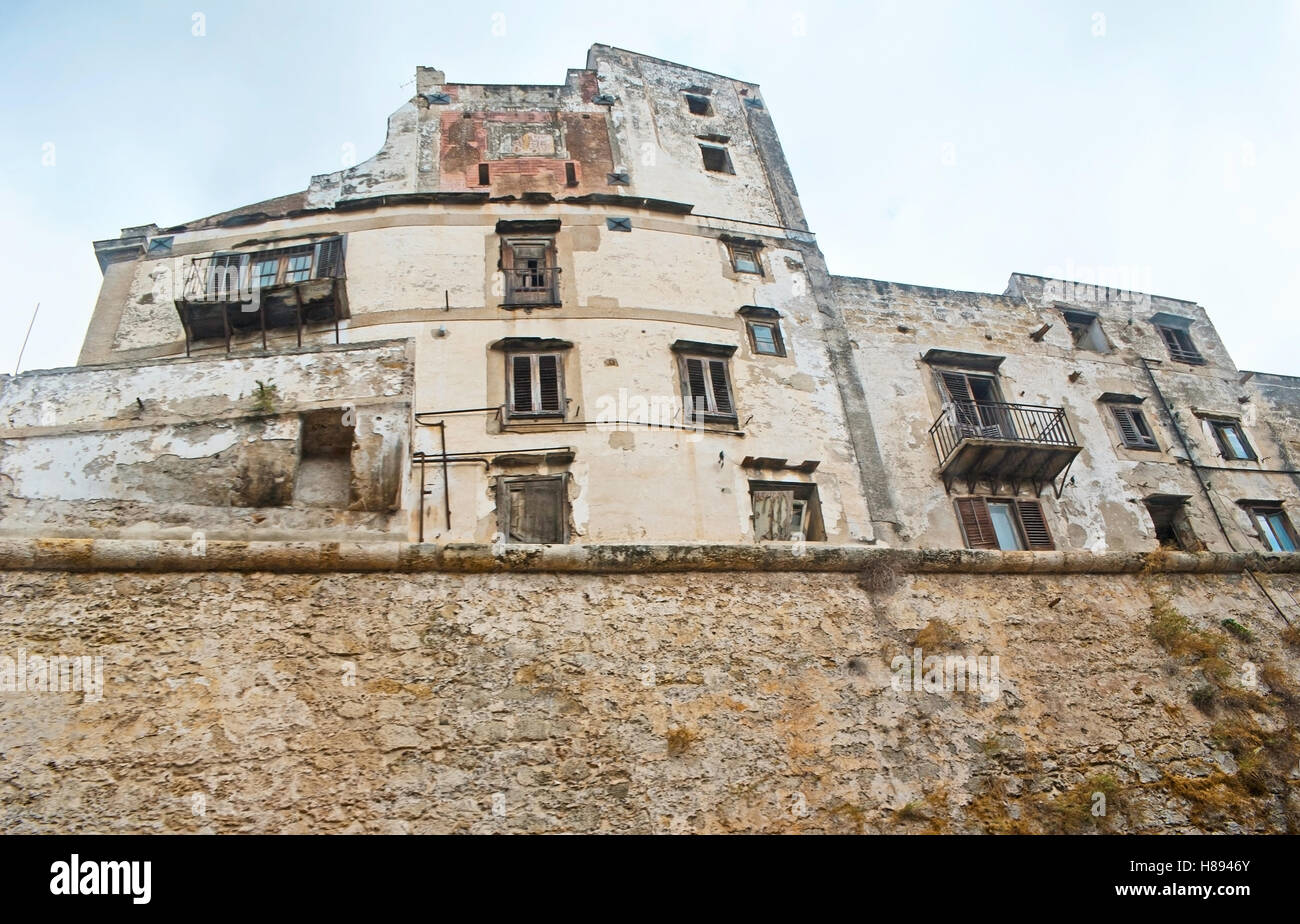The old neighborhood with slums in Palermo, Sicily, Italy Stock Photo ...