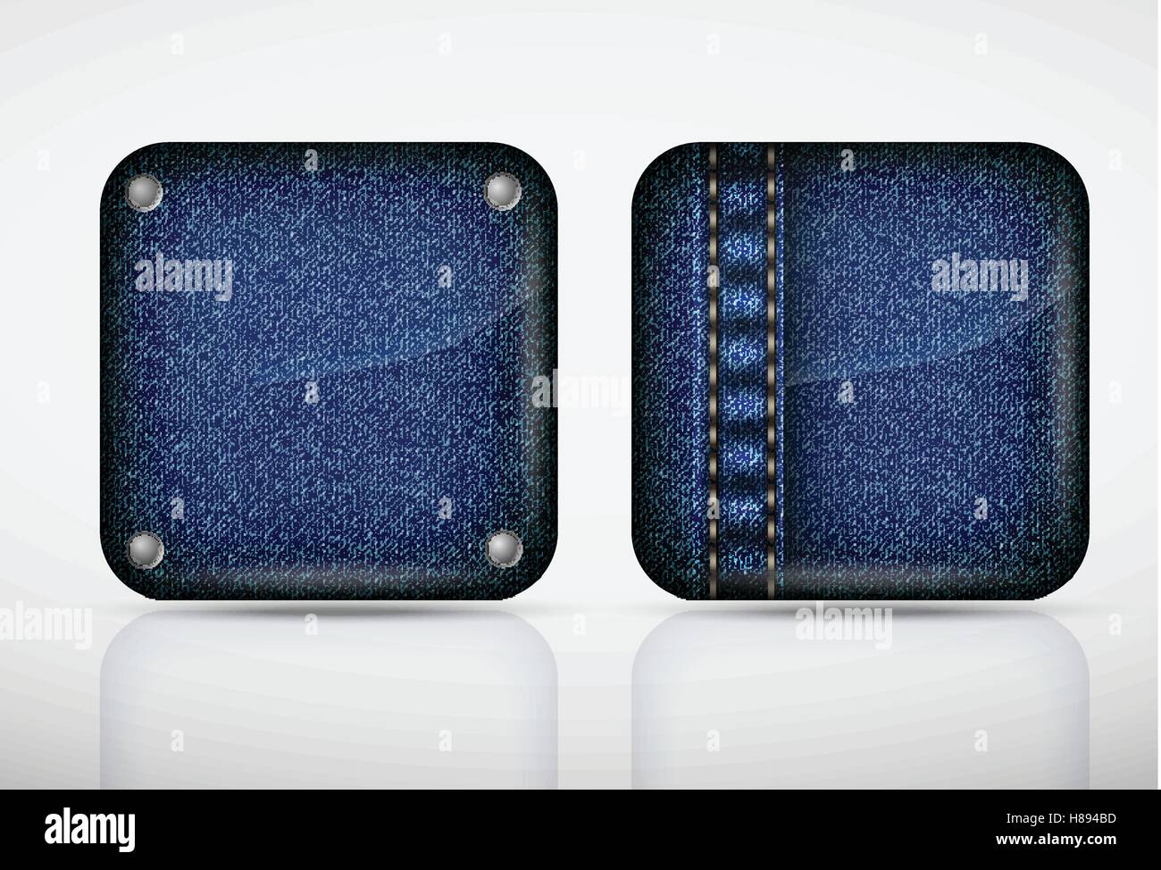Denim application icons. texture jeans Stock Vector Image & Art - Alamy