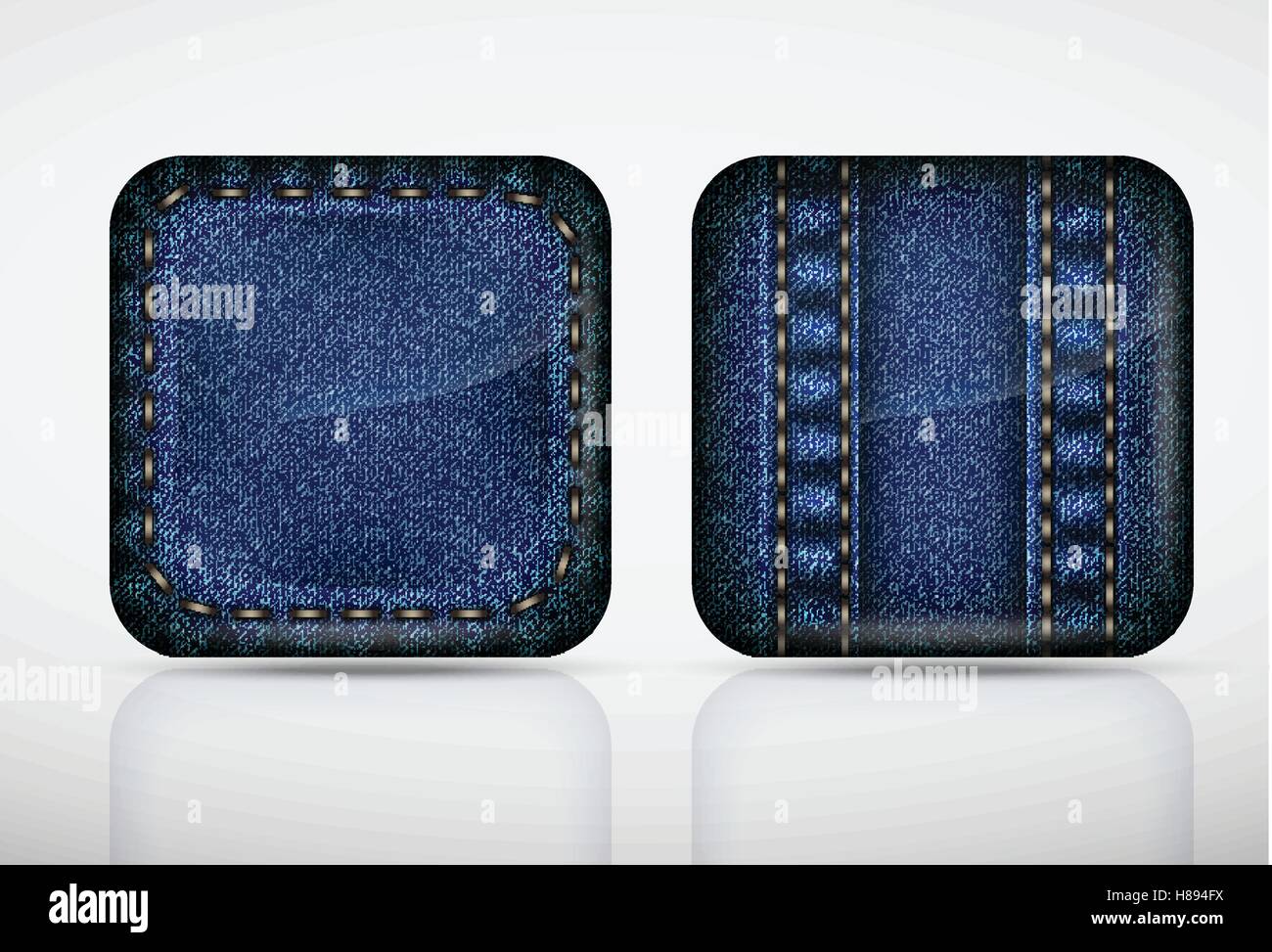Denim application icons. texture jeans Stock Vector Image & Art - Alamy