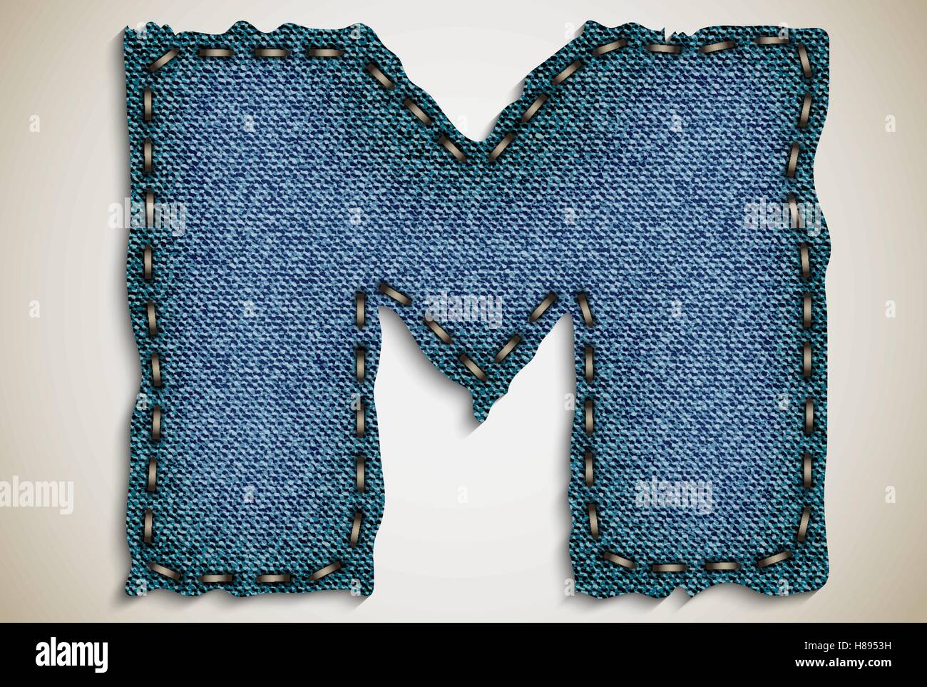 Denim letter alphabet texture jeans. vector Stock Vector Image & Art ...