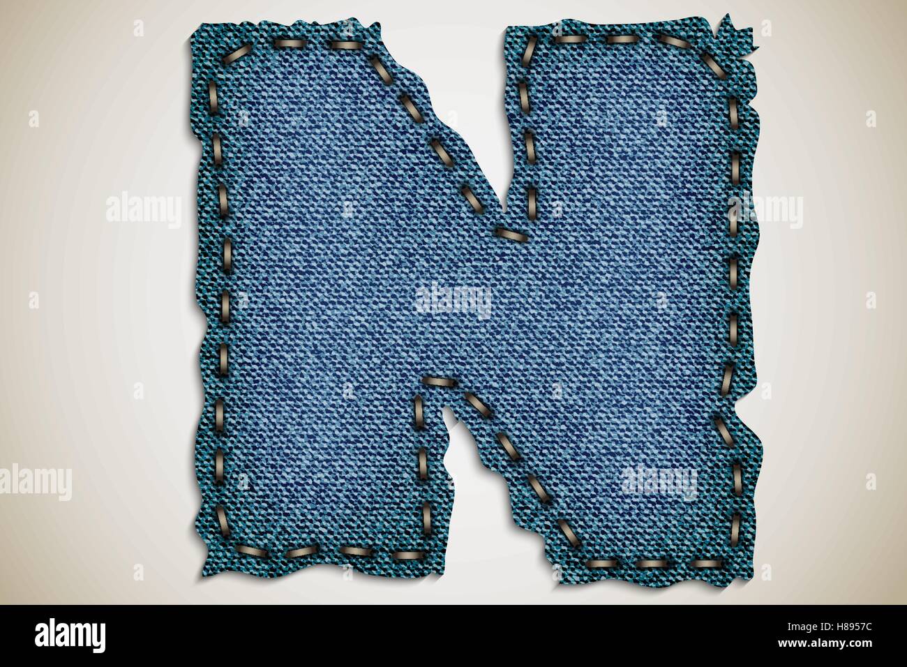 Denim letter alphabet texture jeans. vector Stock Vector Image & Art ...