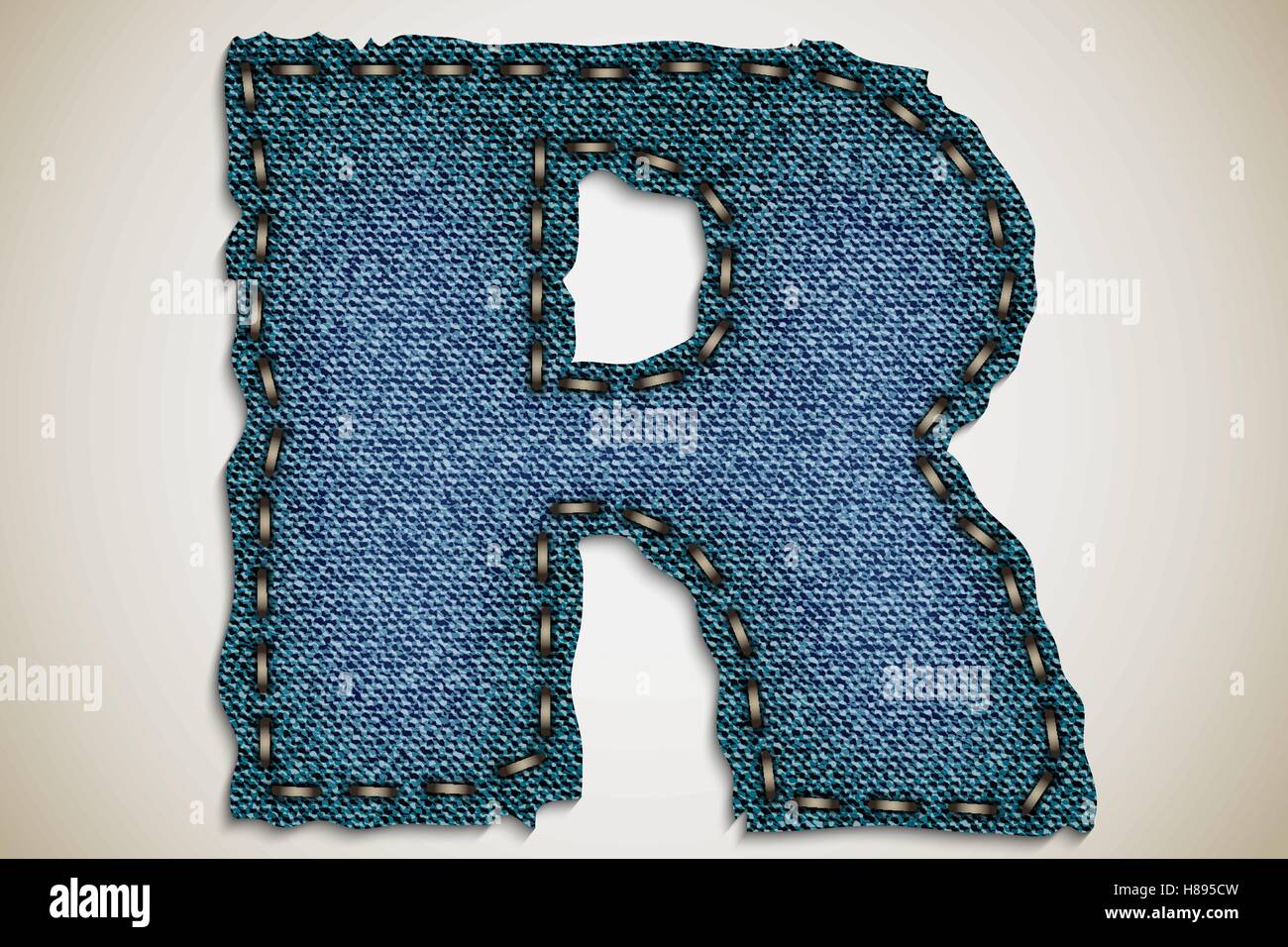 Denim letter alphabet texture jeans. vector Stock Vector Image & Art ...